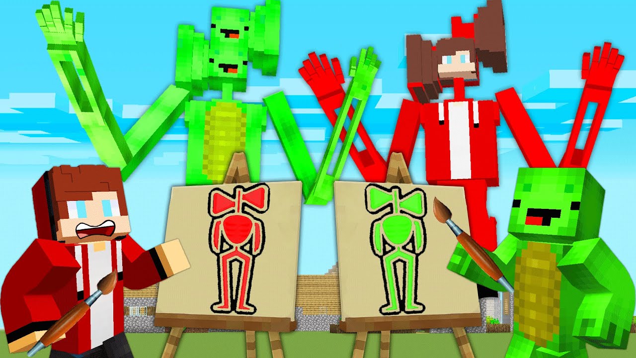 JJ and Mikey Using DRAWING MOD to SIRENHEAD JJ VS Mikey SIRENHEAD ...