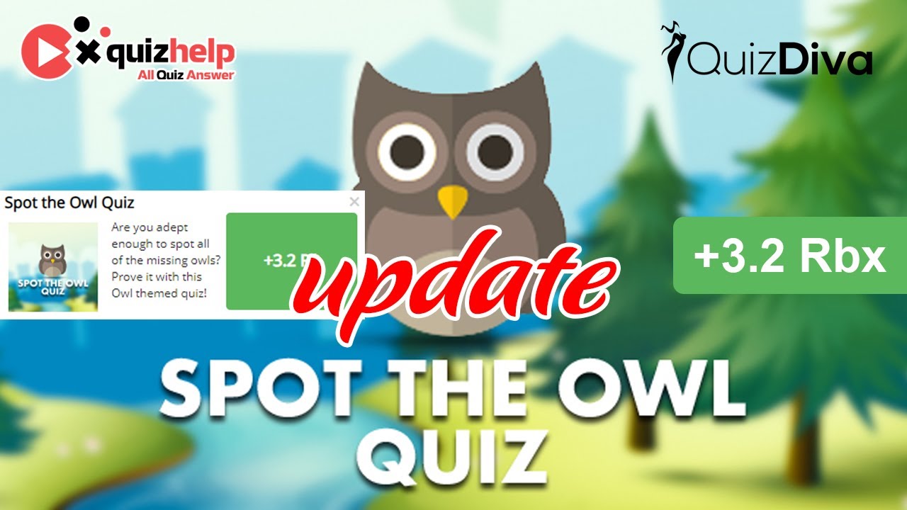 Spot the Owl Quiz Answers 100% | Earn +4 Rbx | Quiz Diva - YouTube