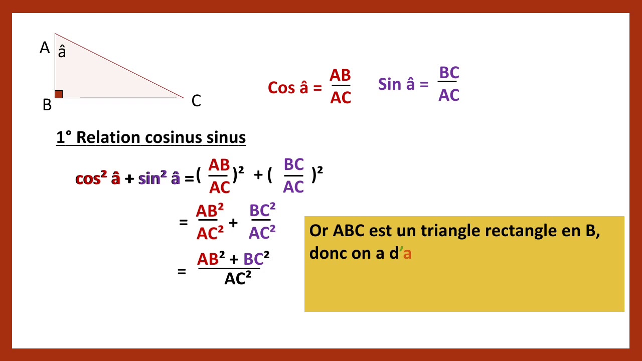 calcul trigonométrique formules trigonométriques - YouTube