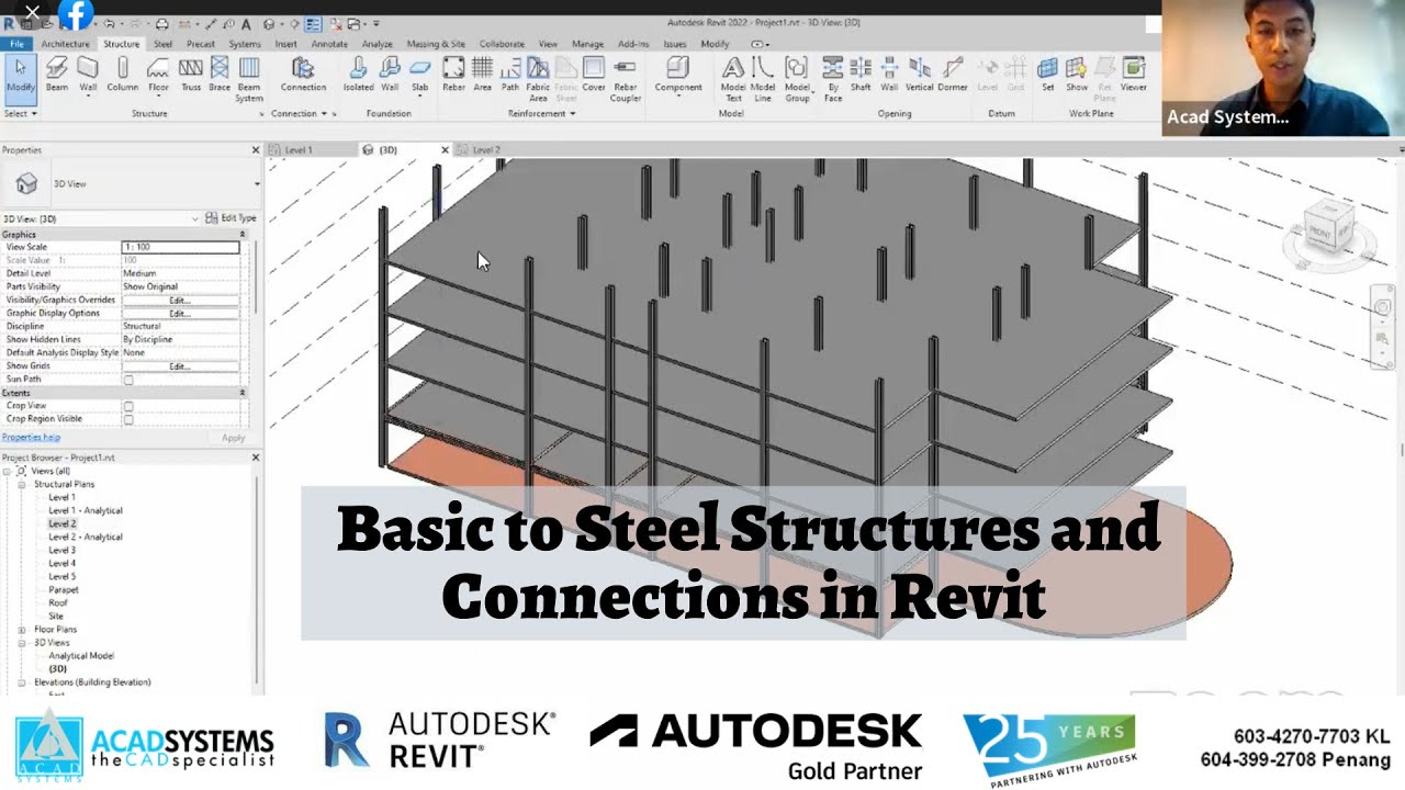 Basic to Steel Structures and Connections in Revit - YouTube