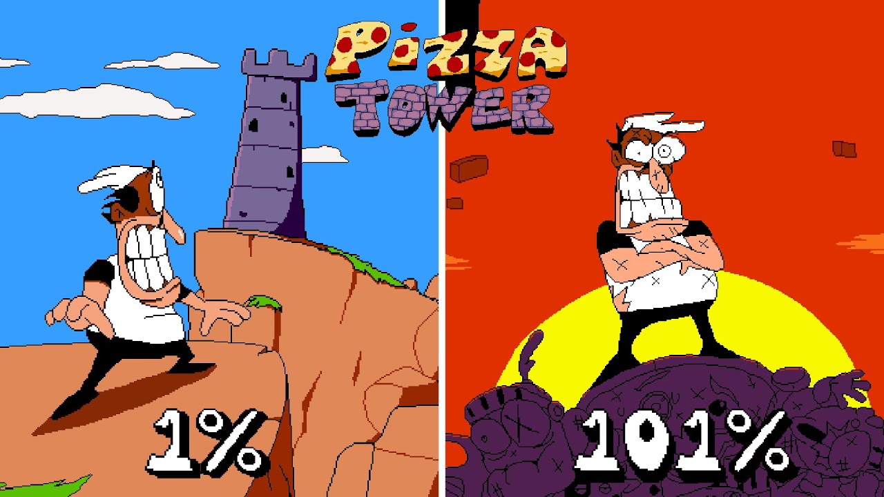 PZ Man: Funniest Pizza Tower from 1 to 101% in 3 Minutes - YouTube