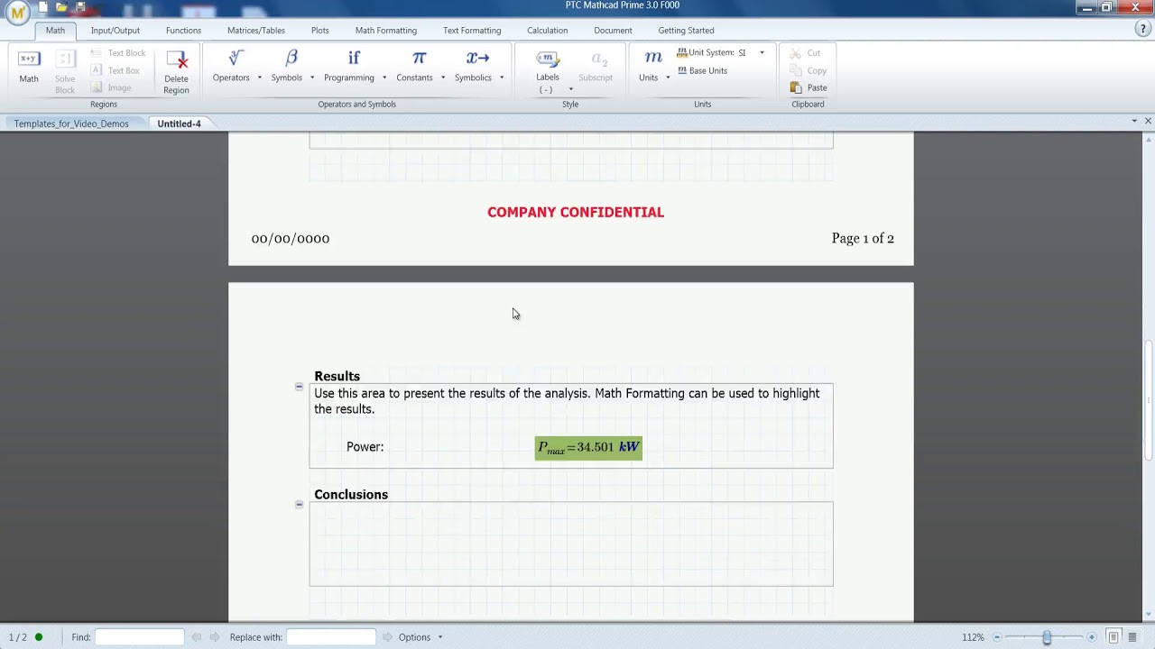 Templates PTC Mathcad - YouTube