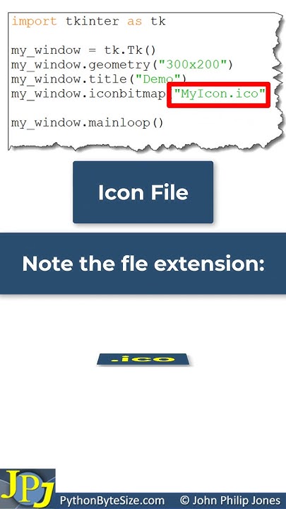Change the tkinter window Icon - YouTube