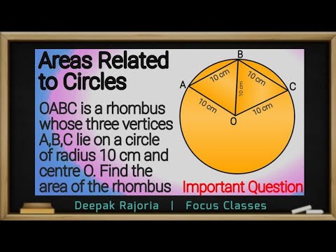 OABC is a rhombus whose three vertices A,B,C lie on a circle of radius ...