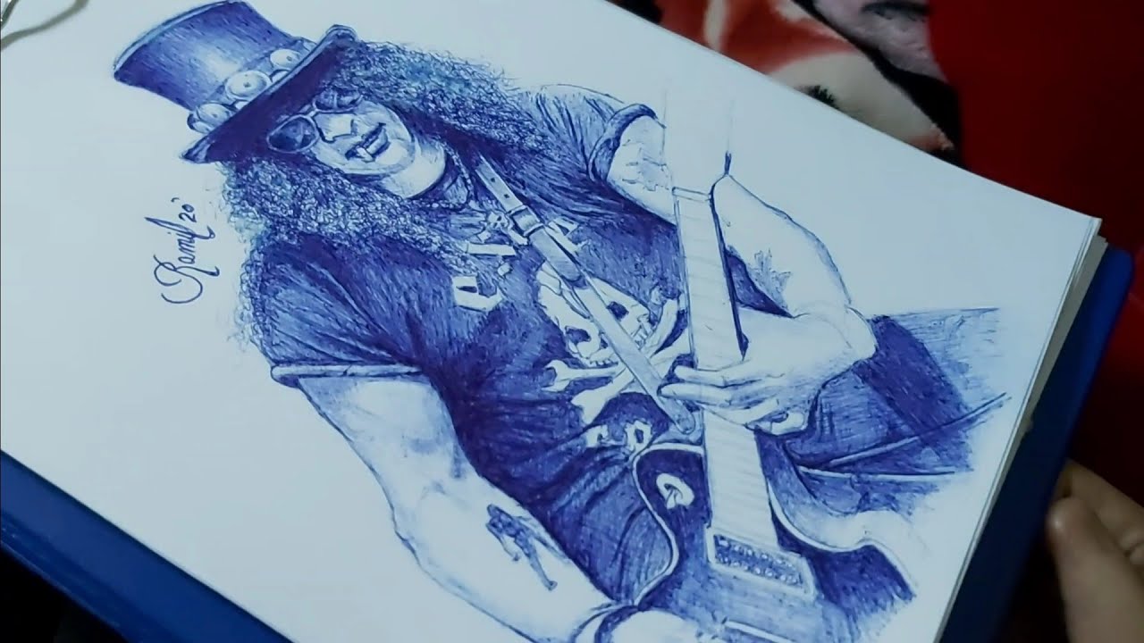 HOW TO DRAW Slash of GUNS 'N ROSES - YouTube