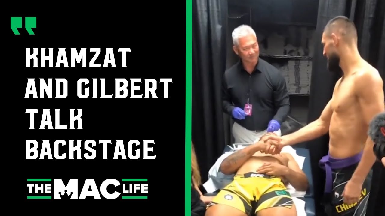 Khamzat Chimaev and Gilbert Burns talk backstage: "Respect brother ...