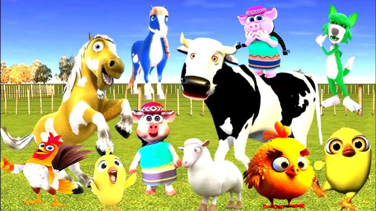 The Little Chick 3d - The Bull and the Farm Tractor - The Little Chick ...