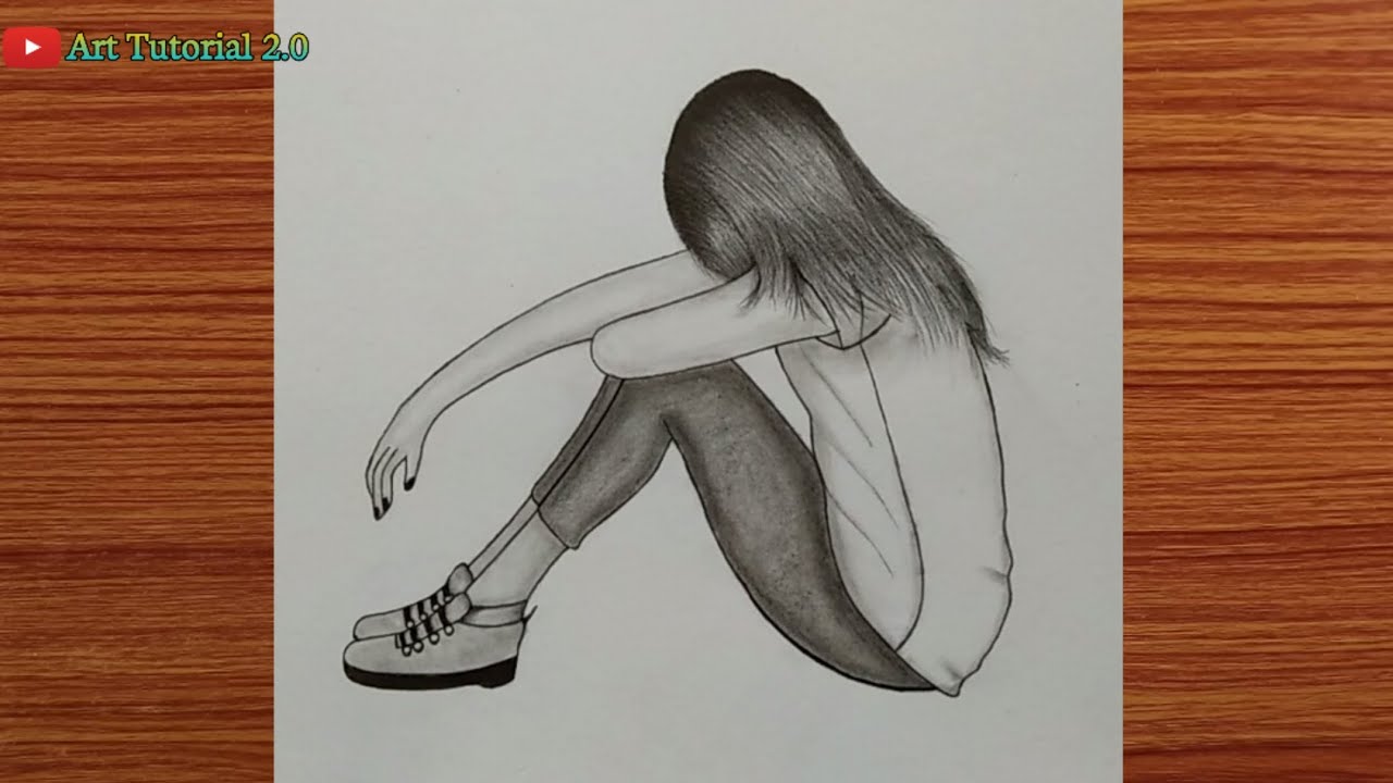 A Sad Girl - Drawing Tutorial - for beginners || pencil sketch || How ...