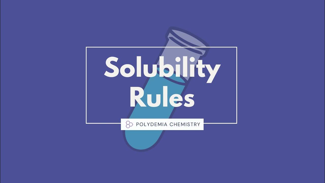 Solubility Rules (C4.8) [GCSE Chemistry] [Revision Help] - YouTube