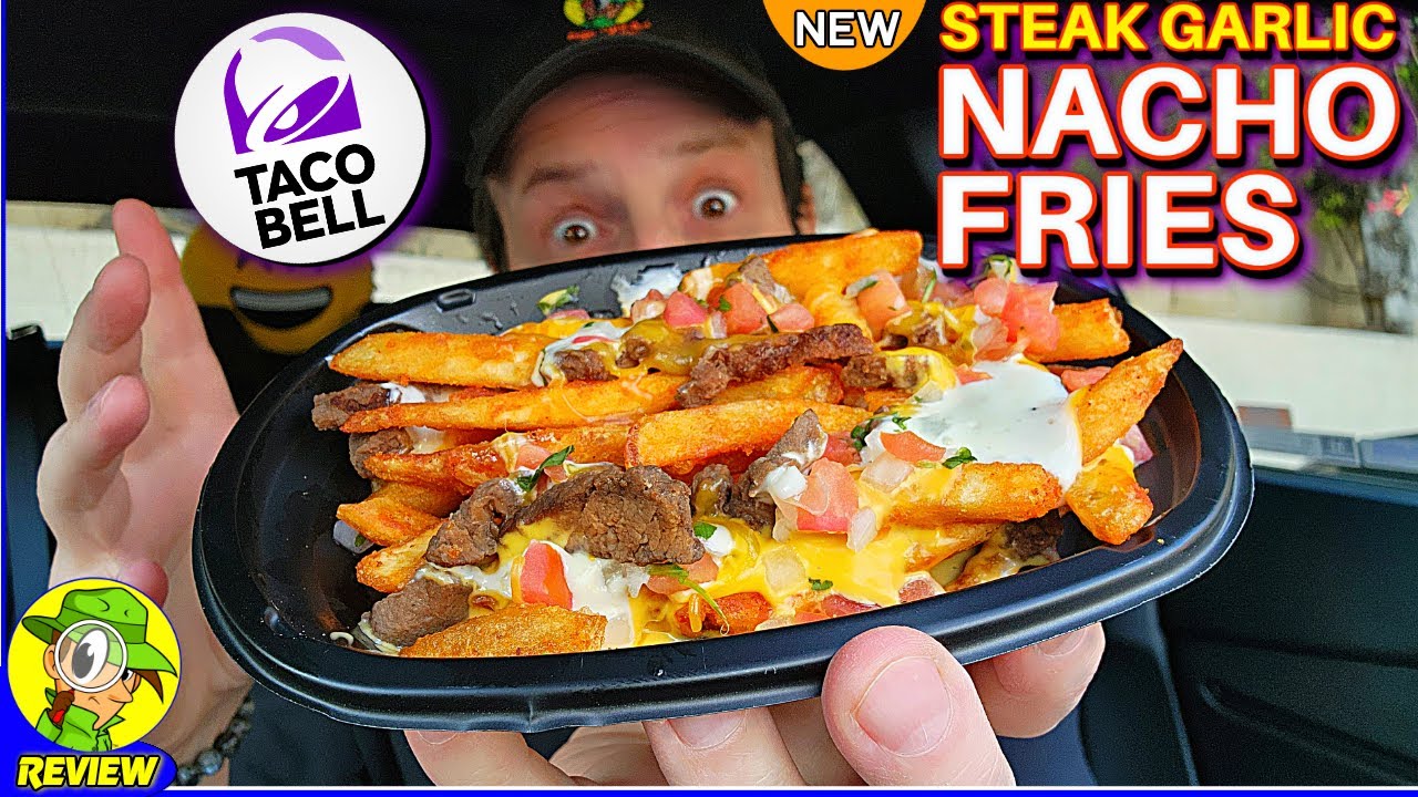 Taco Bell® Steak Garlic Nacho Fries Review 🌮🔔🥩🧄🍟 The Best Nacho Fries ...
