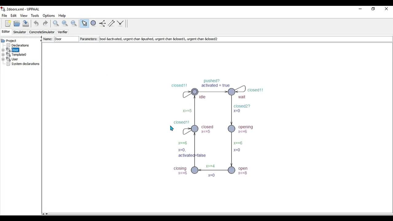 basics of UPPAAL tutorial with 2 door example - YouTube