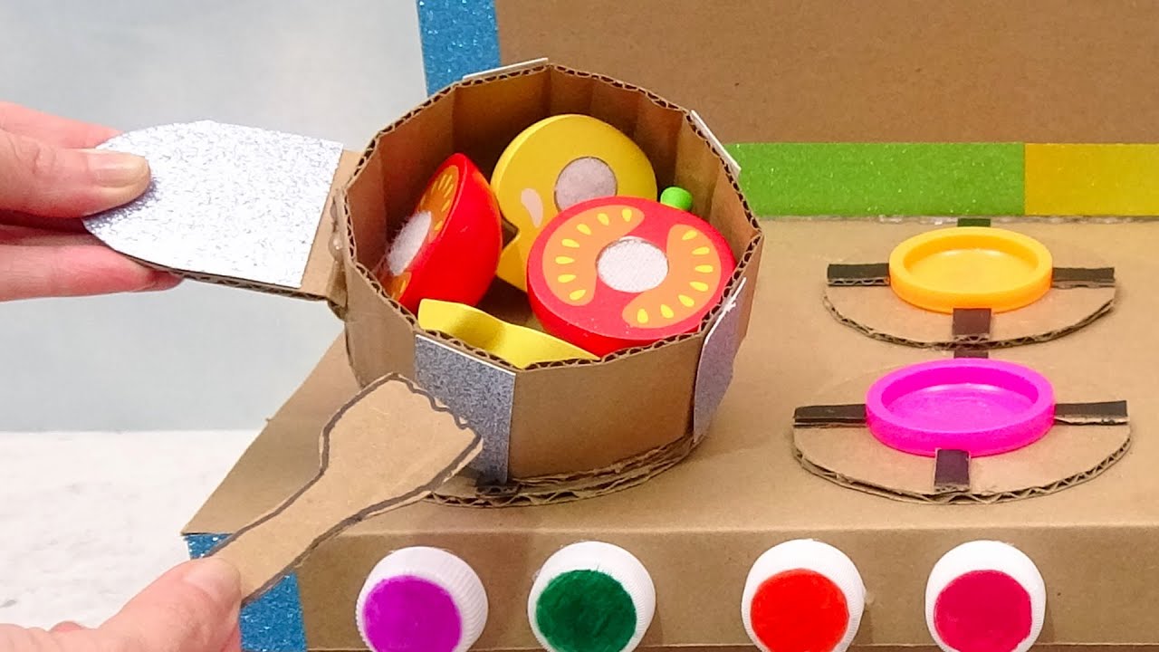 5 COOL DIYs KITCHEN FRYING PAN and FRIDGE FROM CARDBOARD - YouTube