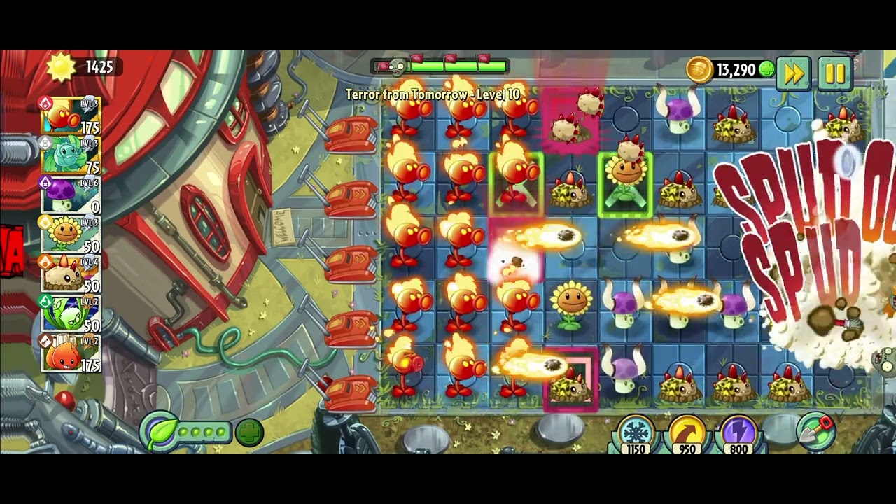 PLANTS VS ZOMBIES 2 TERROR FROM TOMORROW LEVEL 10-12 EASY WALKTHROUGH ...