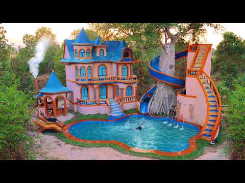 [Full Video]Build Creative Water Slide Park Around Tree To Underground Swimming Pool & Luxury Villa