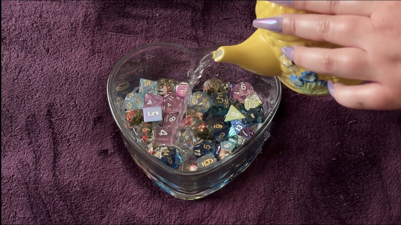 Dice Soup ASMR | Dice Sounds | Whispering | Tapping | Water + Glass ...