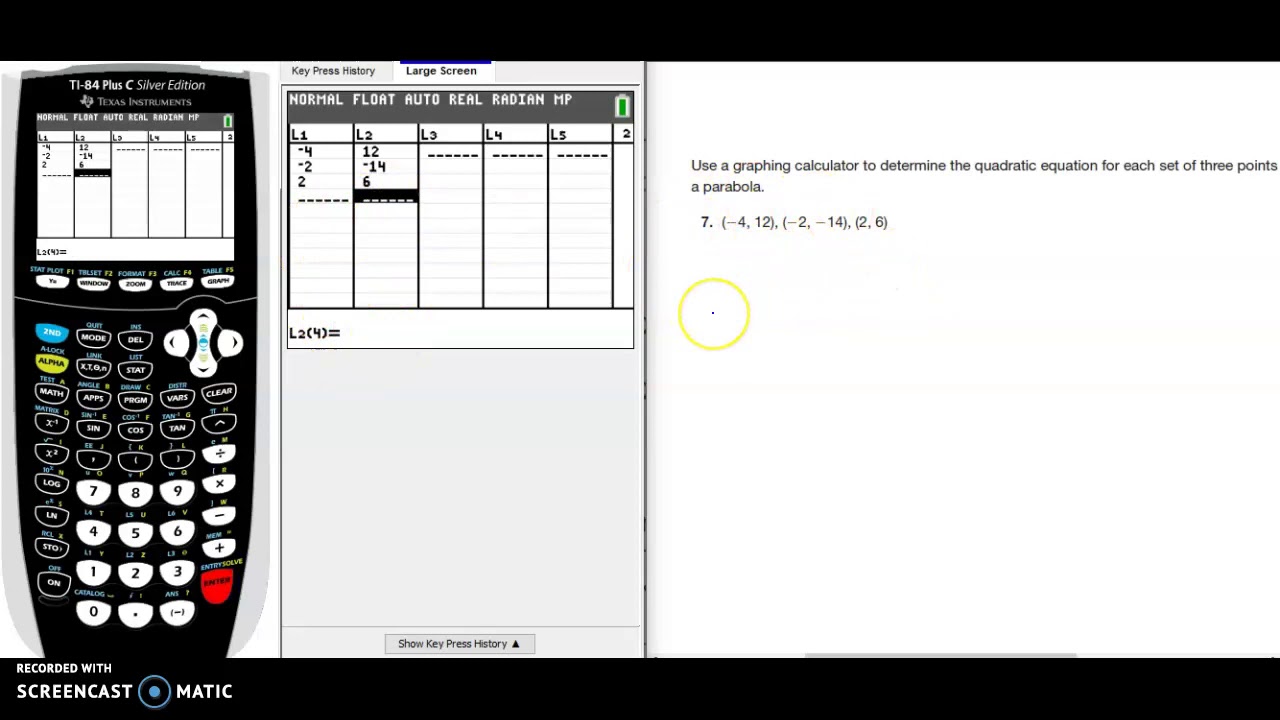 Deriving A quadratic Equation Using Your graphing calculator YouTube Deriving A quadratic Equation Using Your graphing calculator YouTube