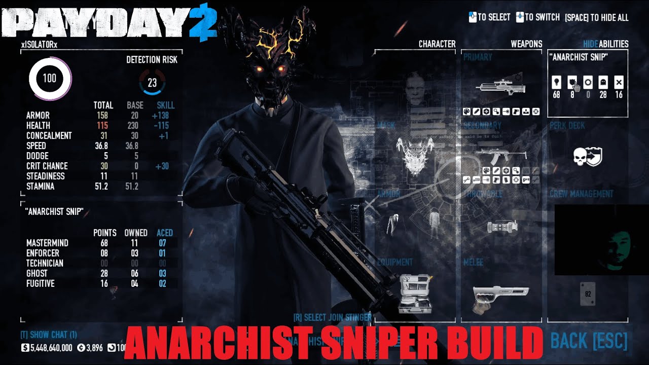 Payday 2 anarchist sniper deathwish build - YouTube