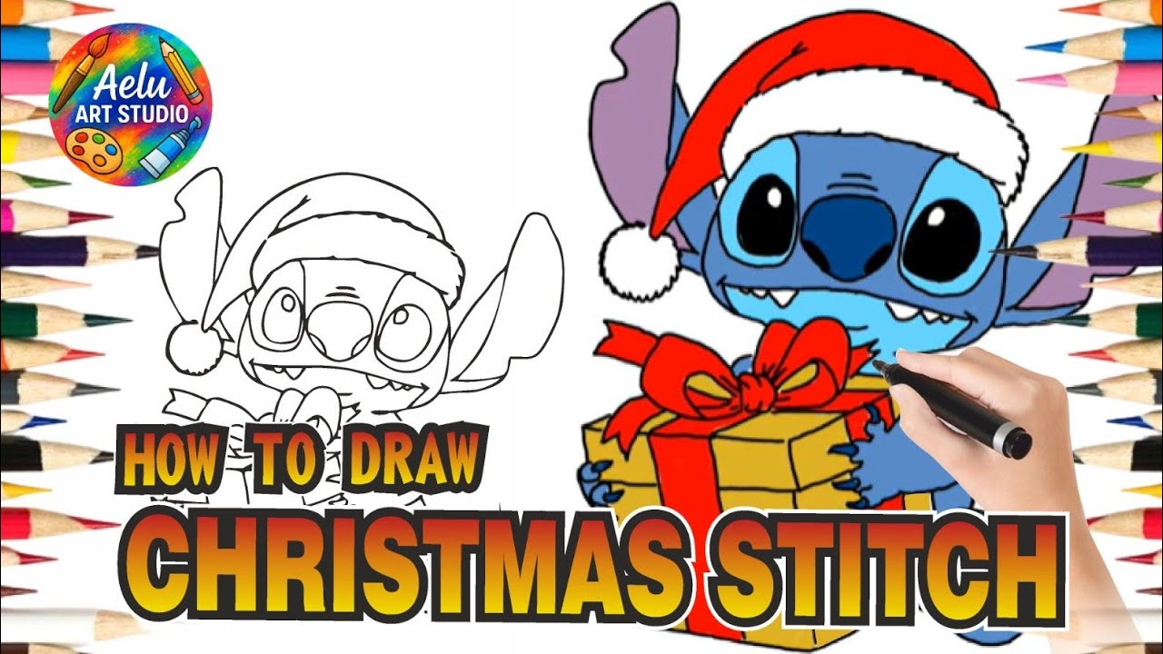 How to Draw Christmas Stitch Step by Step | Easy Drawing - YouTube
