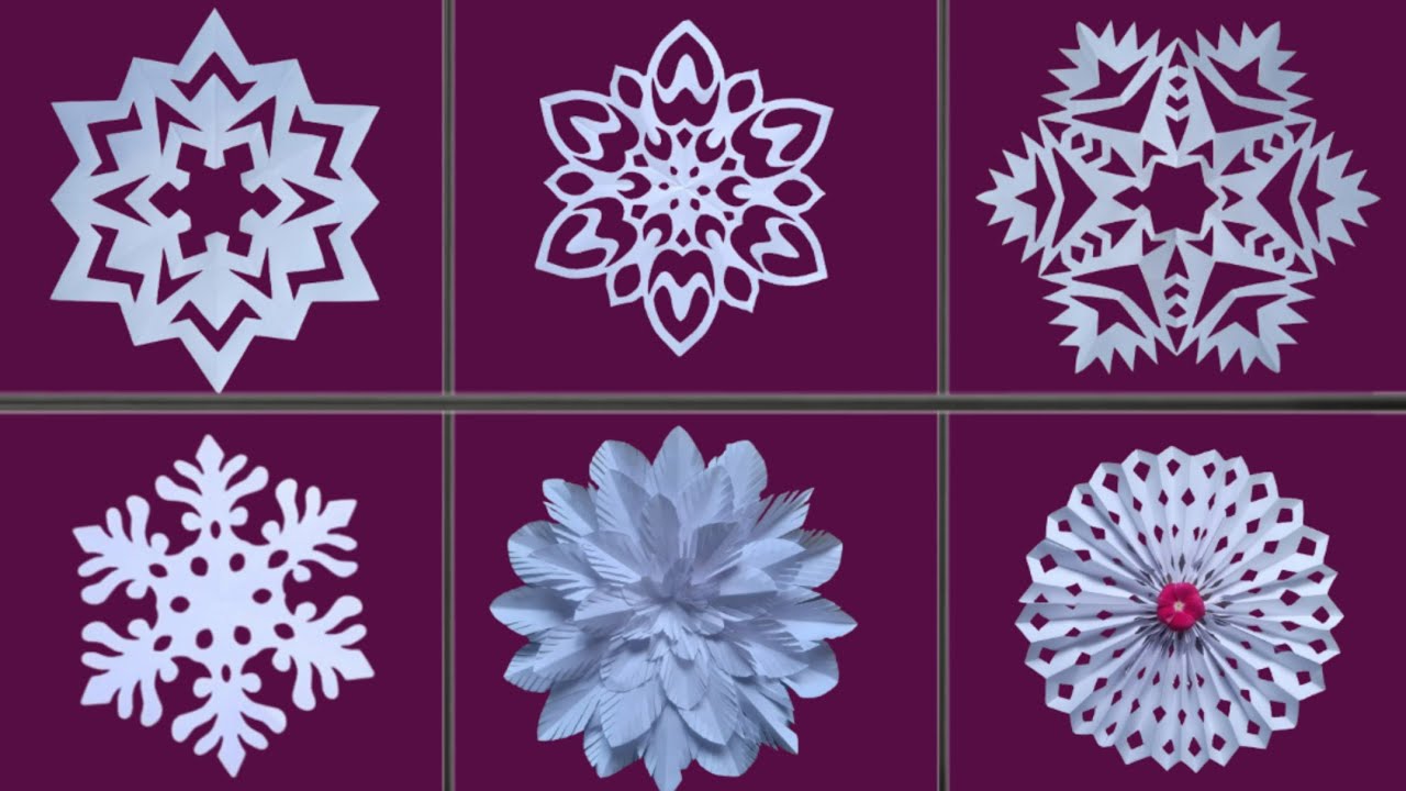 6 Beautiful & Unique Snowflakes 💥💥// Paper Craft Idea // Replays last ...