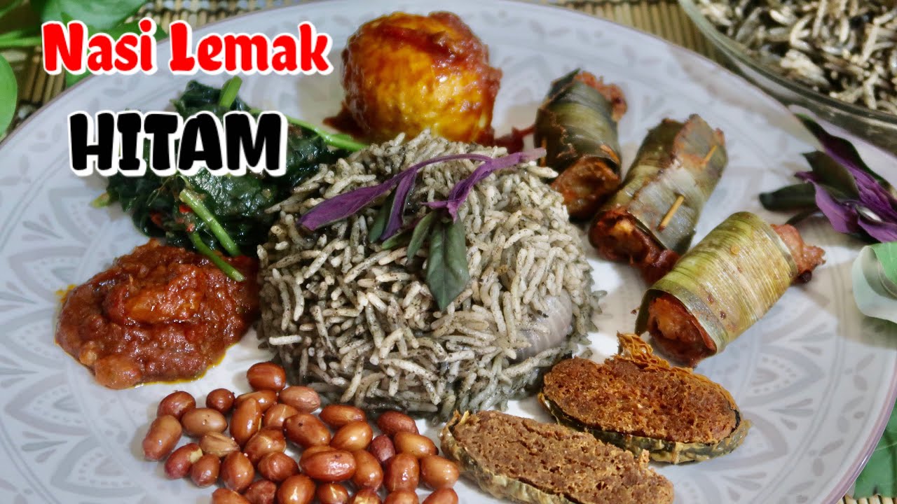 Cara membuat nasi lemuni (nasi lemak hitam) Malaysia || MaduTv Enak ...