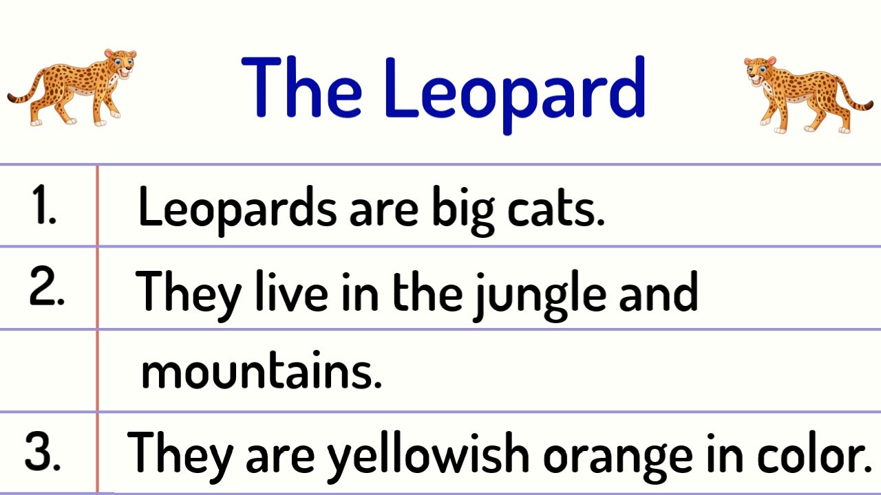 Leopard Essay 10 Lines || Leopard Essay in English - YouTube