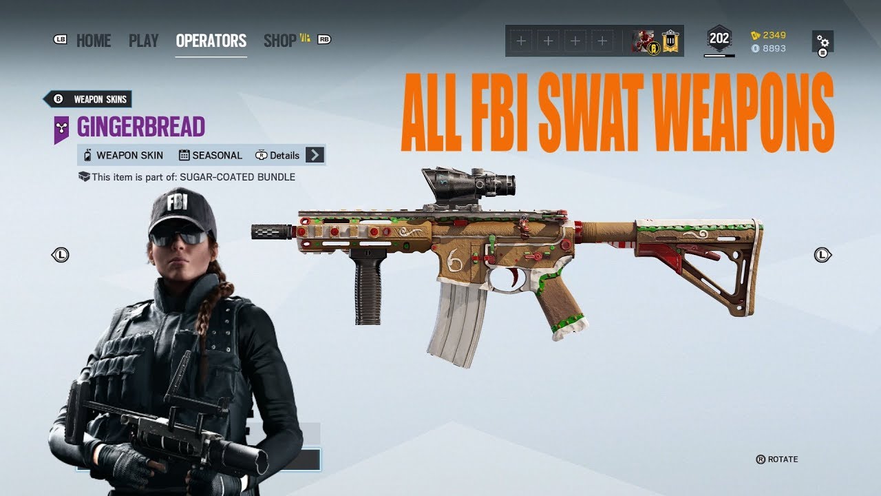 Gingerbread Skin All FBI SWAT Operator Weapons - Rainbow Six Siege ...
