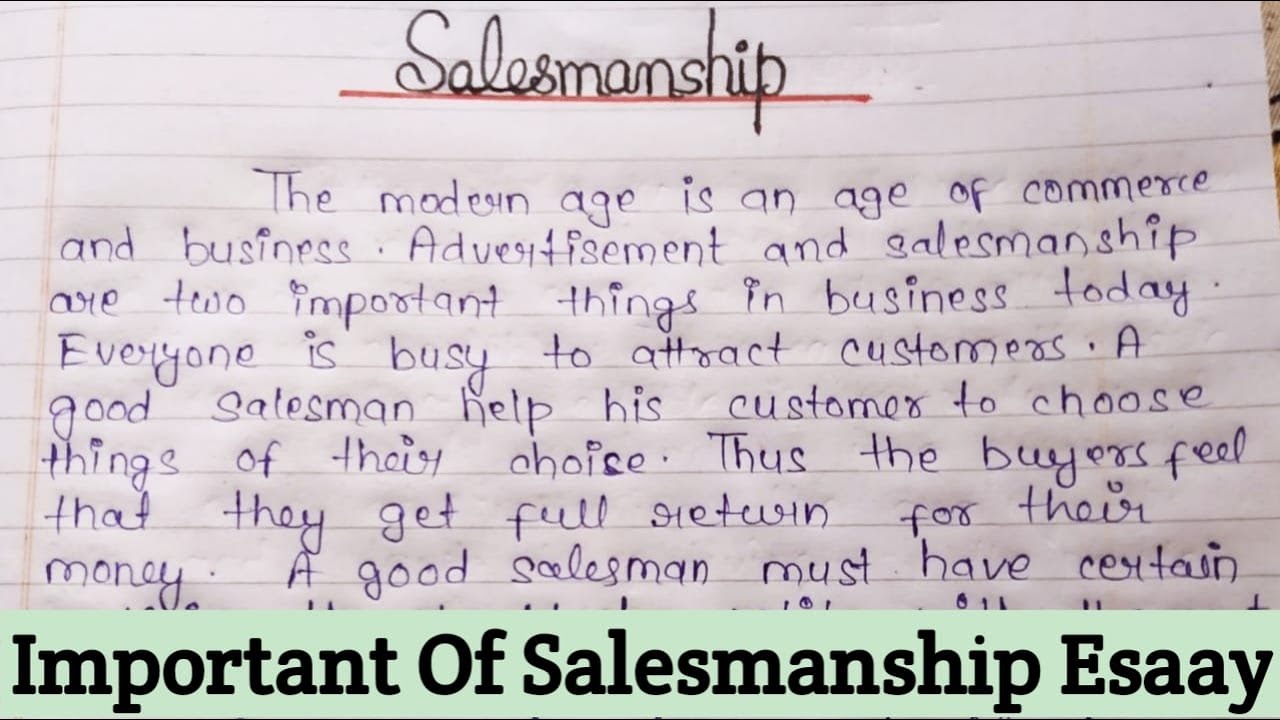 Important Of Salesmanship Essay | Salesmanship Paragraph | What Is ...