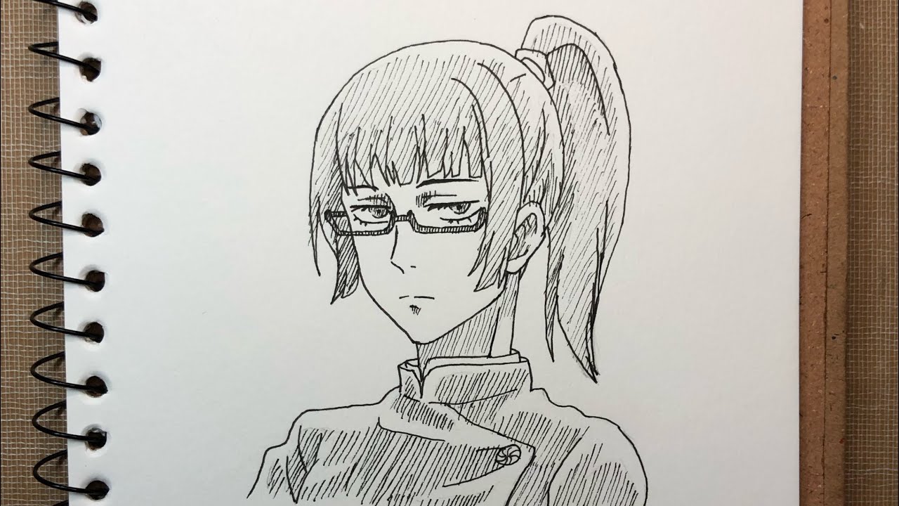 Draw Maki Zenin #jjk #animedrawing #howtodraw - YouTube