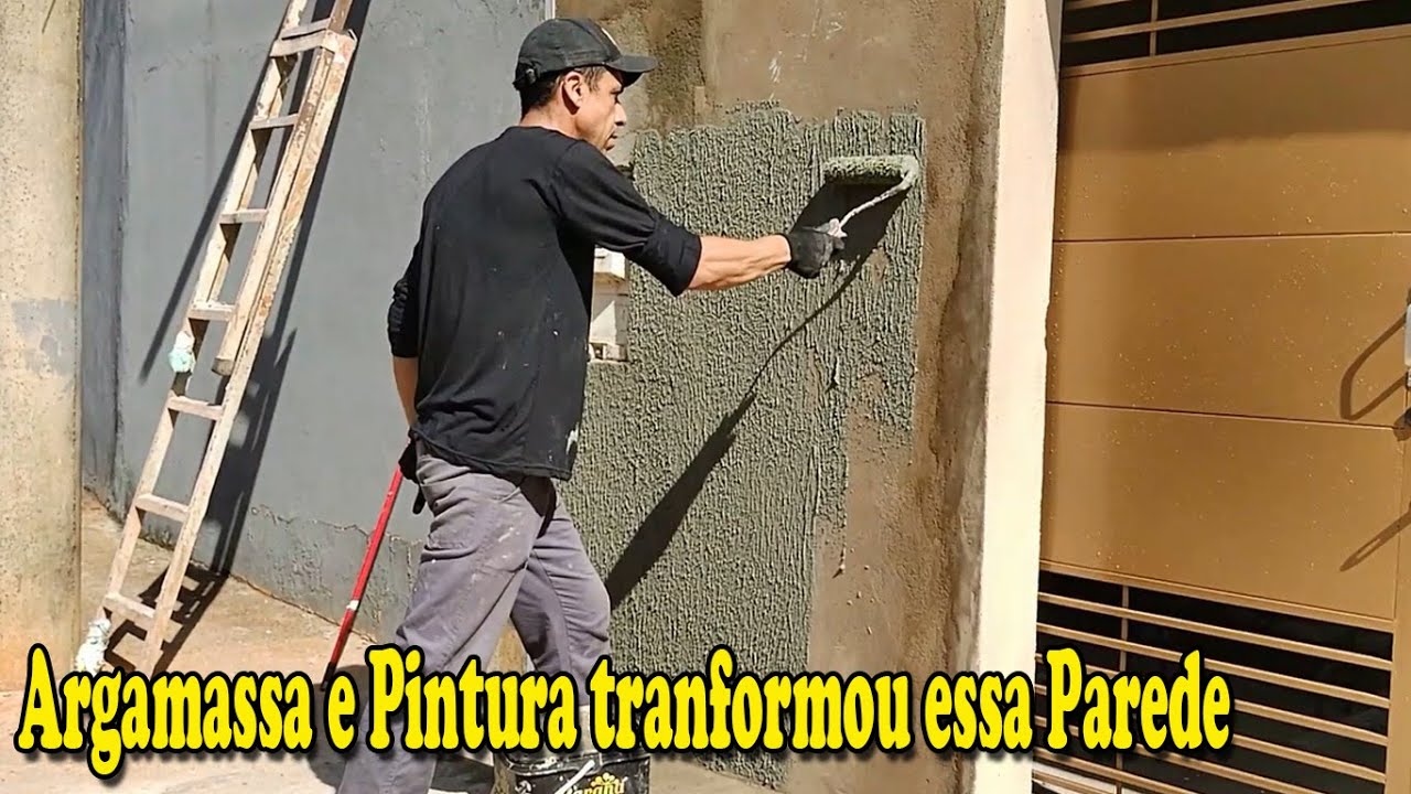 Pouco dinheiro transformei a parede com Textura feita com Argamassa ...