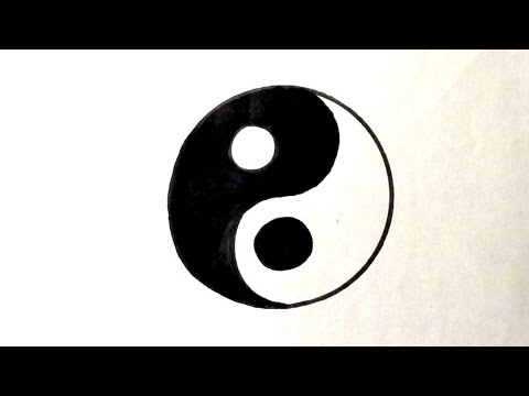 How to draw yin and yang symbol | easy and simple drawing - YouTube