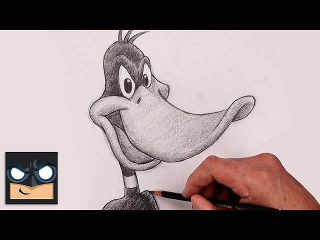 How To Draw Daffy Duck | Sketch Tutorial - Videos For Kids