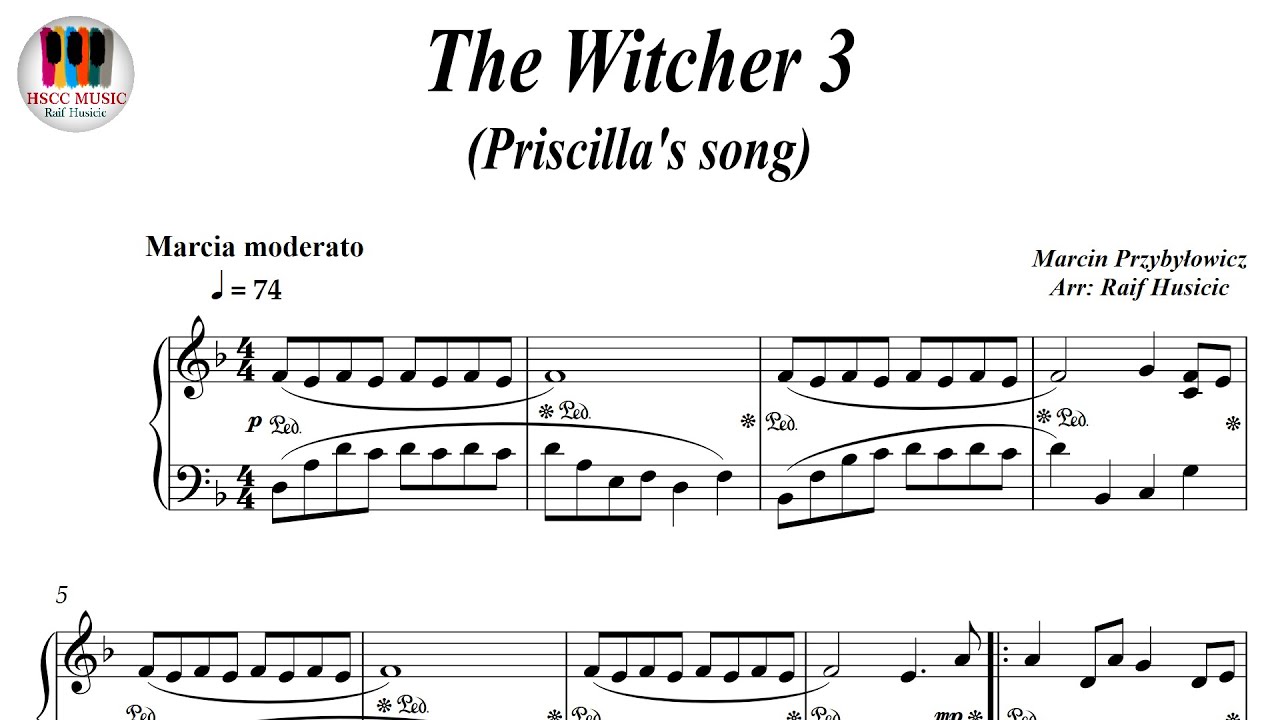 The Witcher 3 Wild Hunt, Priscilla's song, Piano Sheet Music - YouTube