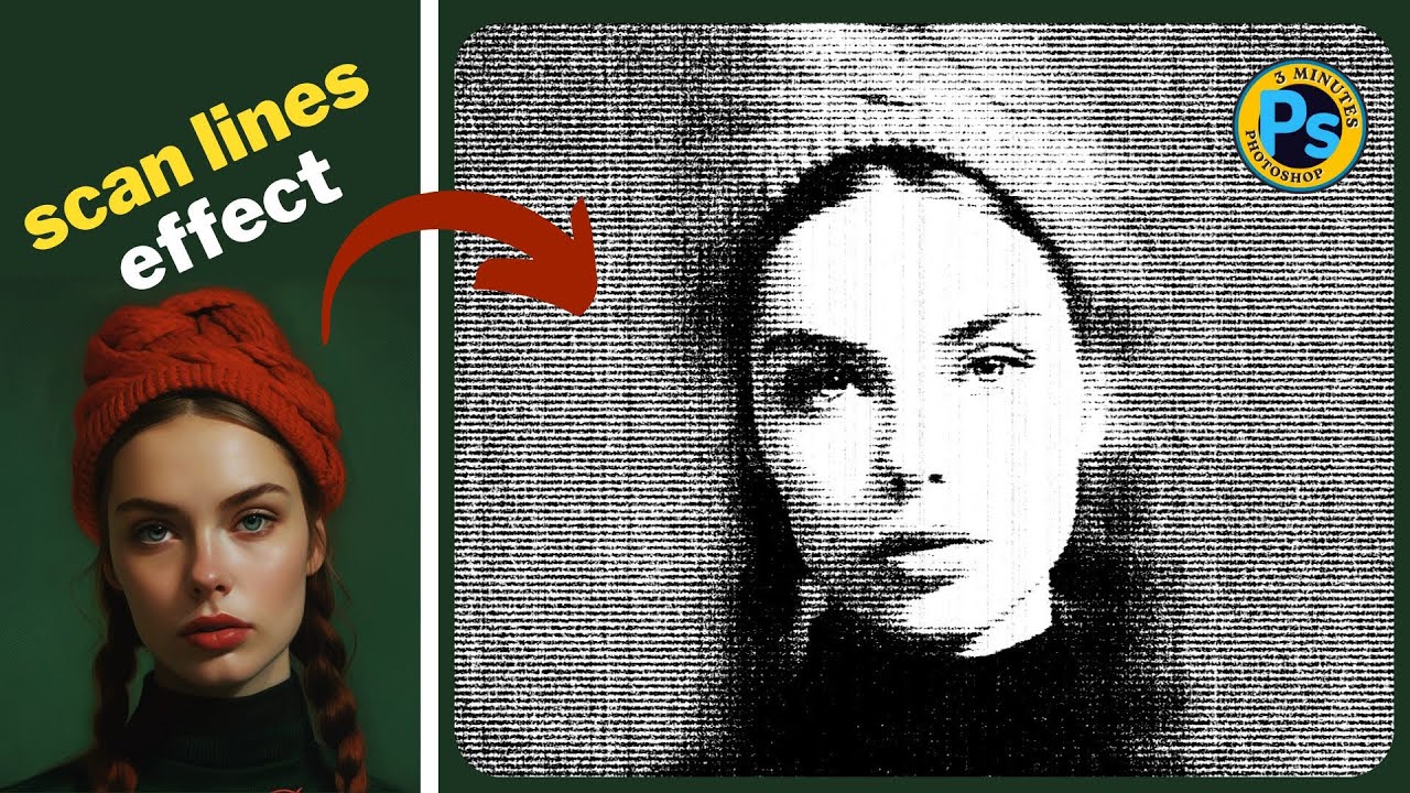 How to create scan lines effect in photoshop - YouTube