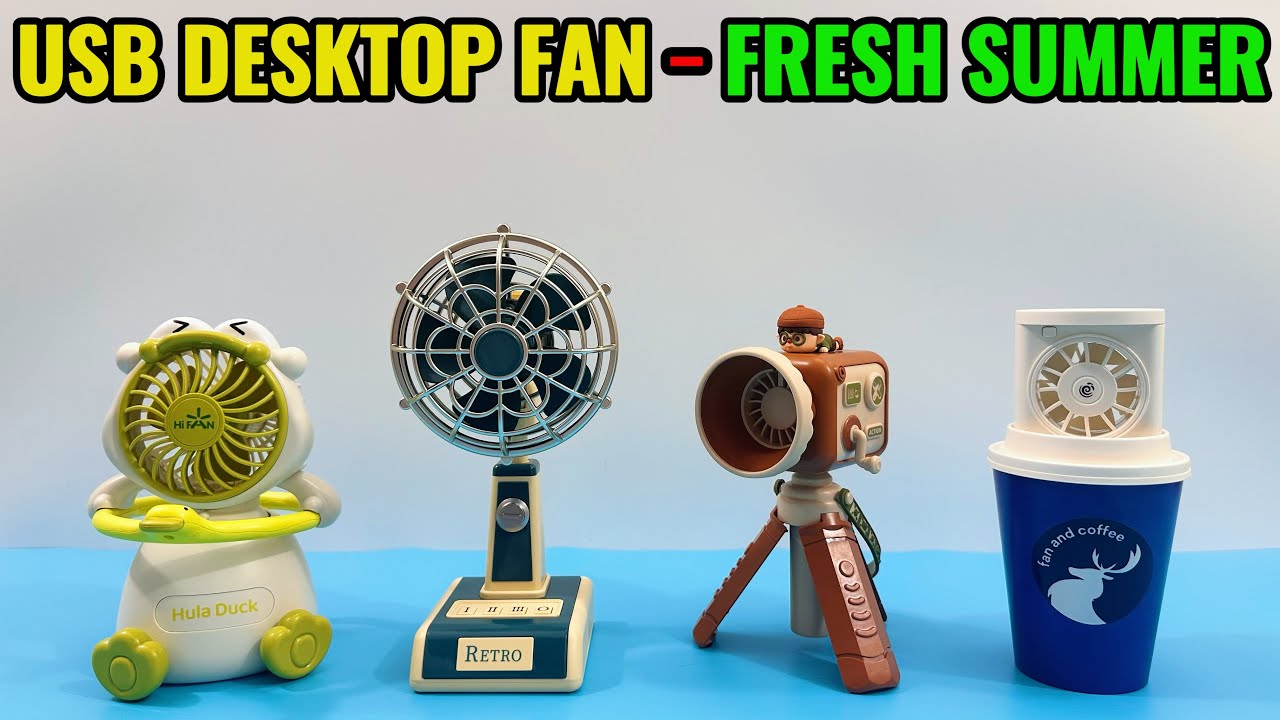 Mini Vintage USB Fan - Portable Rechargeable Handheld Folding Fan ...