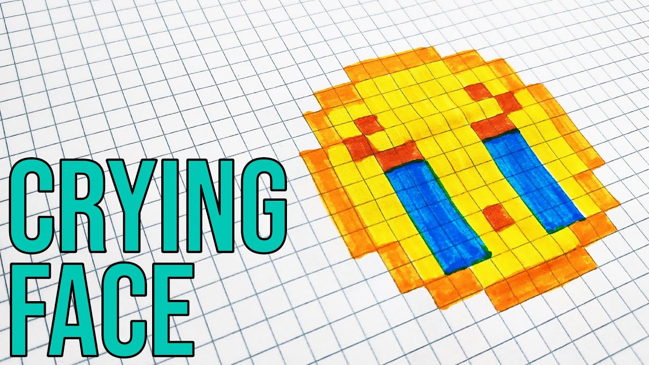 How to Draw Crying Face Emoji - Drawing Crying Face - Handmade Pixel ...
