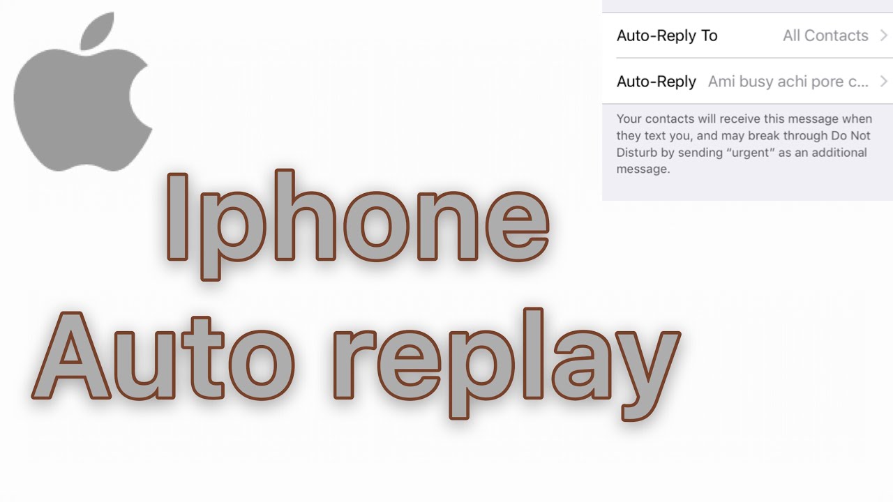 iPhone Auto Replay Text Message - YouTube