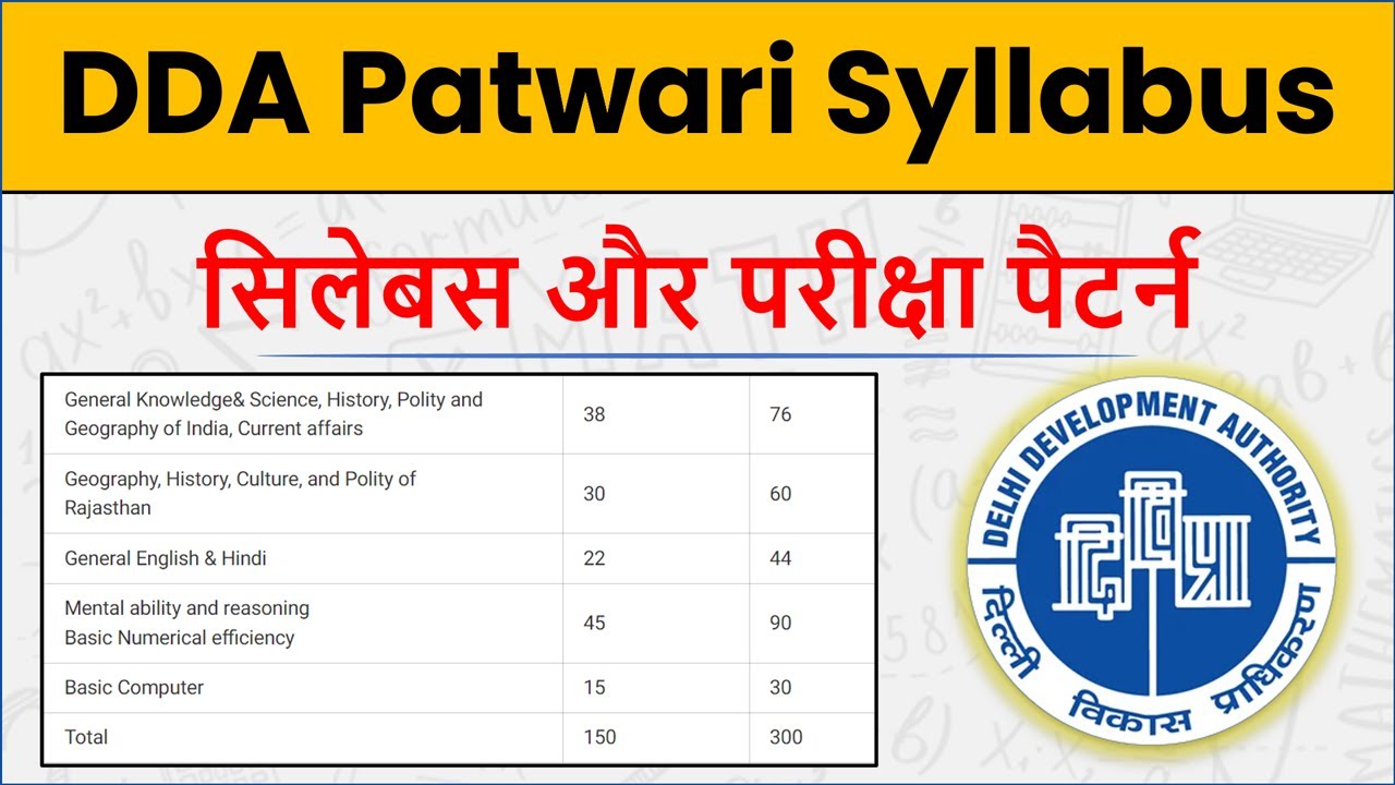 DDA Patwari Syllabus 2023 DDA Patwari Syllabus 2023 Pdf Download dda-patwari-syllabus-2023-dda-patwari-syllabus-2023-pdf-download