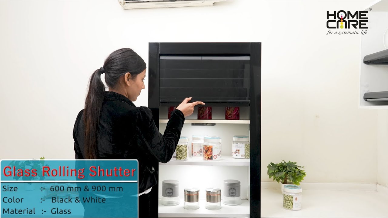 Home Care Rolling Shutter Glass Black - YouTube