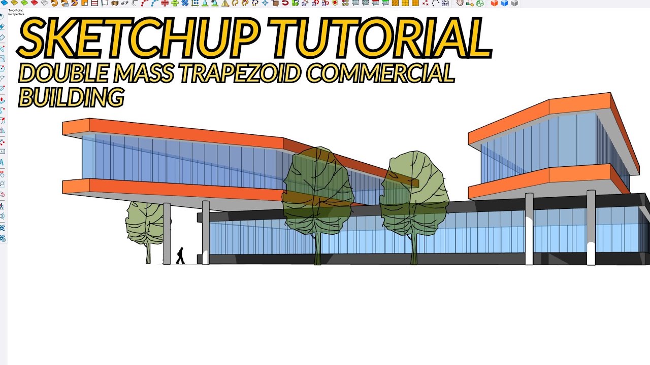 SKETCHUP BEGINNER TUTORIAL HOW TO MAKE DOUBLE MASS TRAPEZOID COMMERCIAL ...