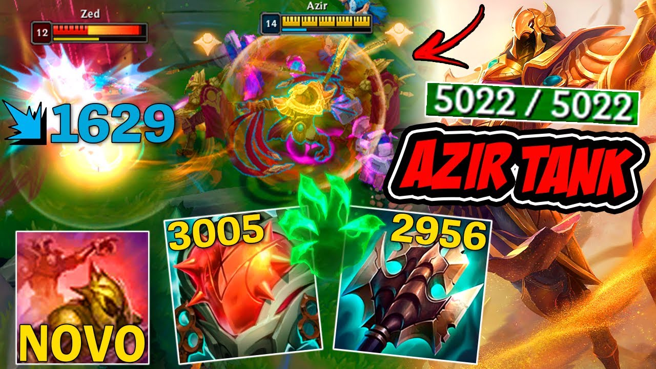 *5 MIL DE HP* AZIR FULL TANK NO TOP DEPOIS DO REWORK É INSANO - LEAGUE ...