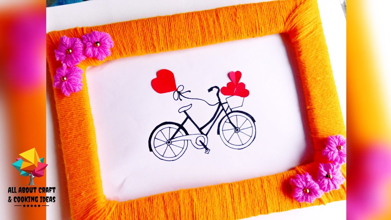Beautiful Woolen Photo Frame//woolen Craft//Super Easy - YouTube