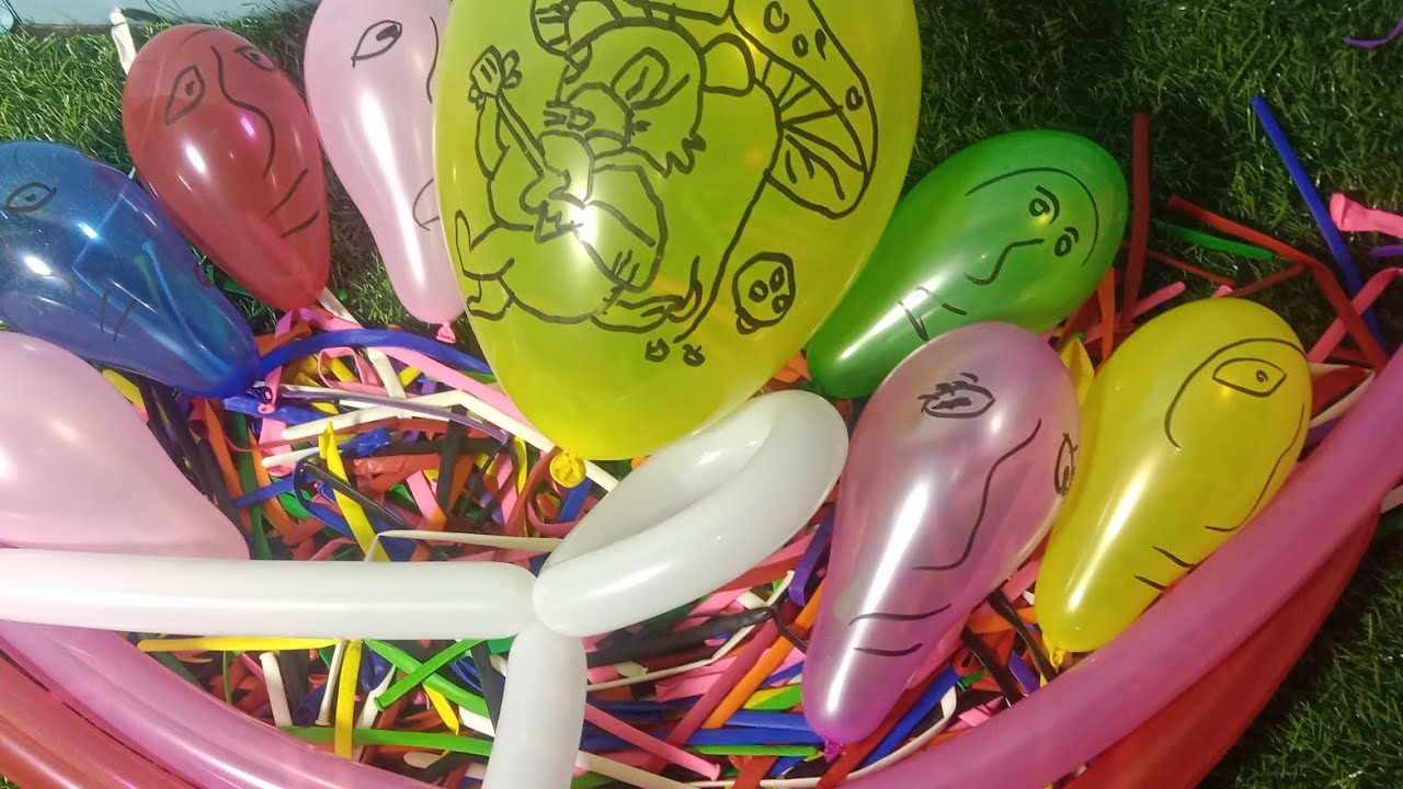 Lots of Stick Colorful Balloons Colorful Small Balloons 💖 - YouTube
