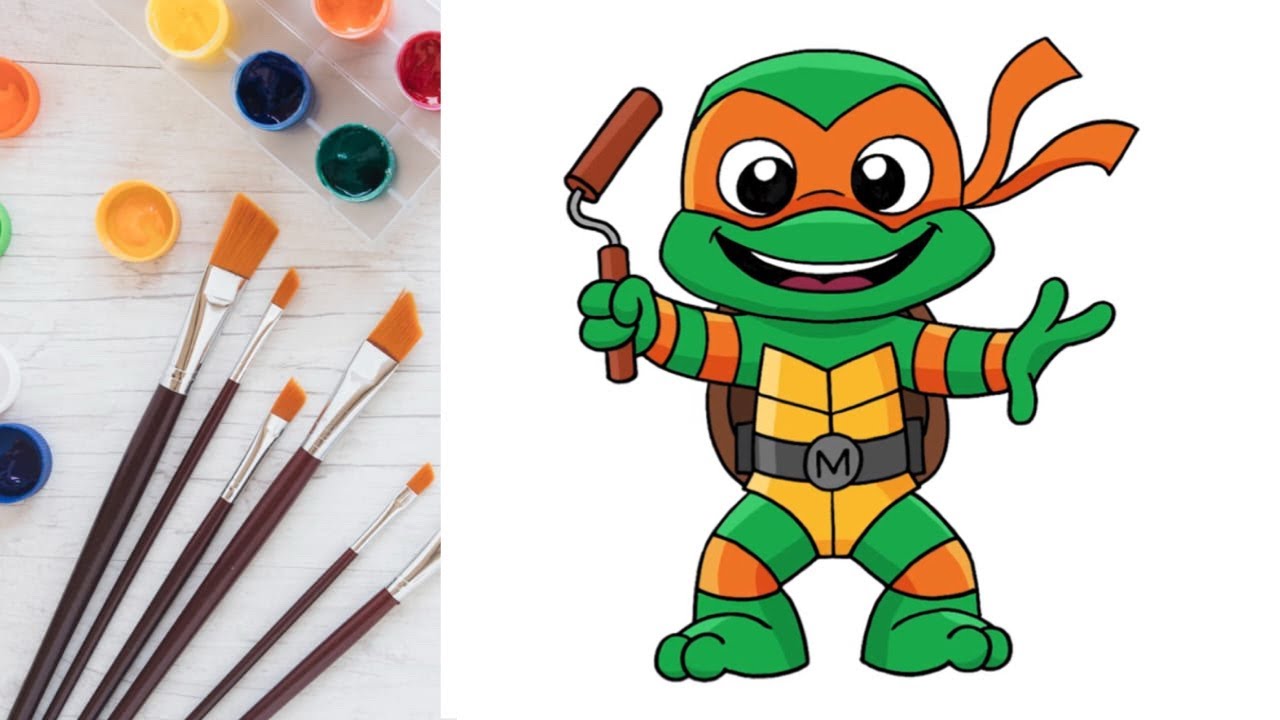 How To Draw Michelangelo | Teenage Mutant Ninja Turtles - YouTube