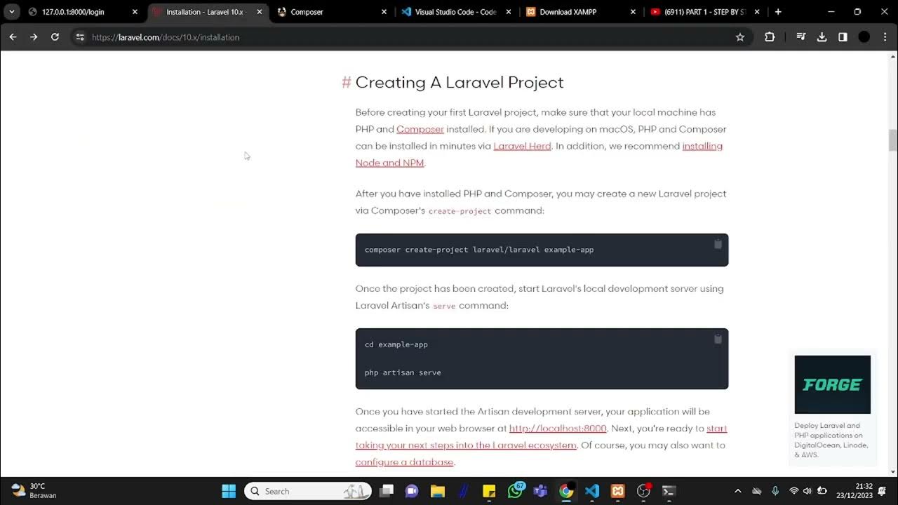 INVENTORY | Instalasi Tools dan Step Awal Pembuatan Project Laravel - YouTube