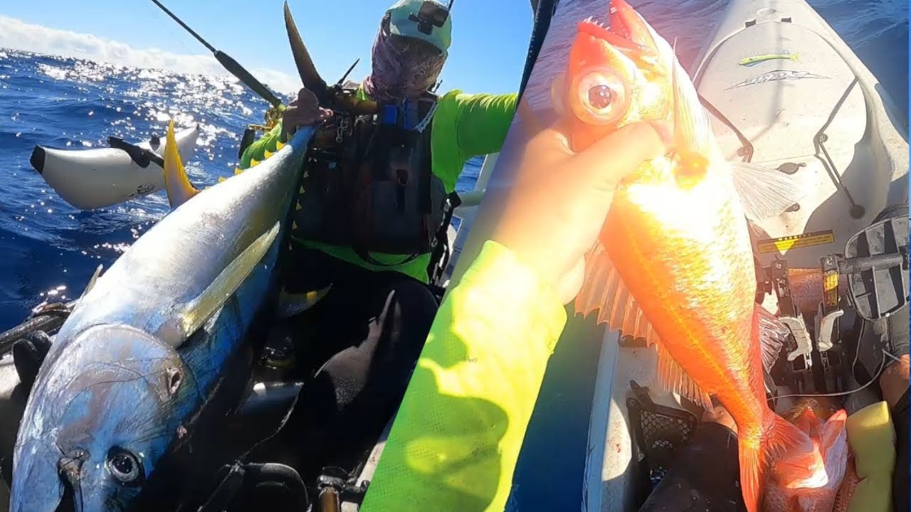 Hawaii Kayak Fishing: Lucky Ehu (Red Snapper) and Shibi Ahi (Yellowfin ...