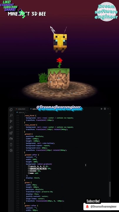 MINECRAFT 3D BEE 🐝🐝 #python #pythonwebdev #tiktok #shortsfeed #webcoding #fullstackwebdeveloper ...
