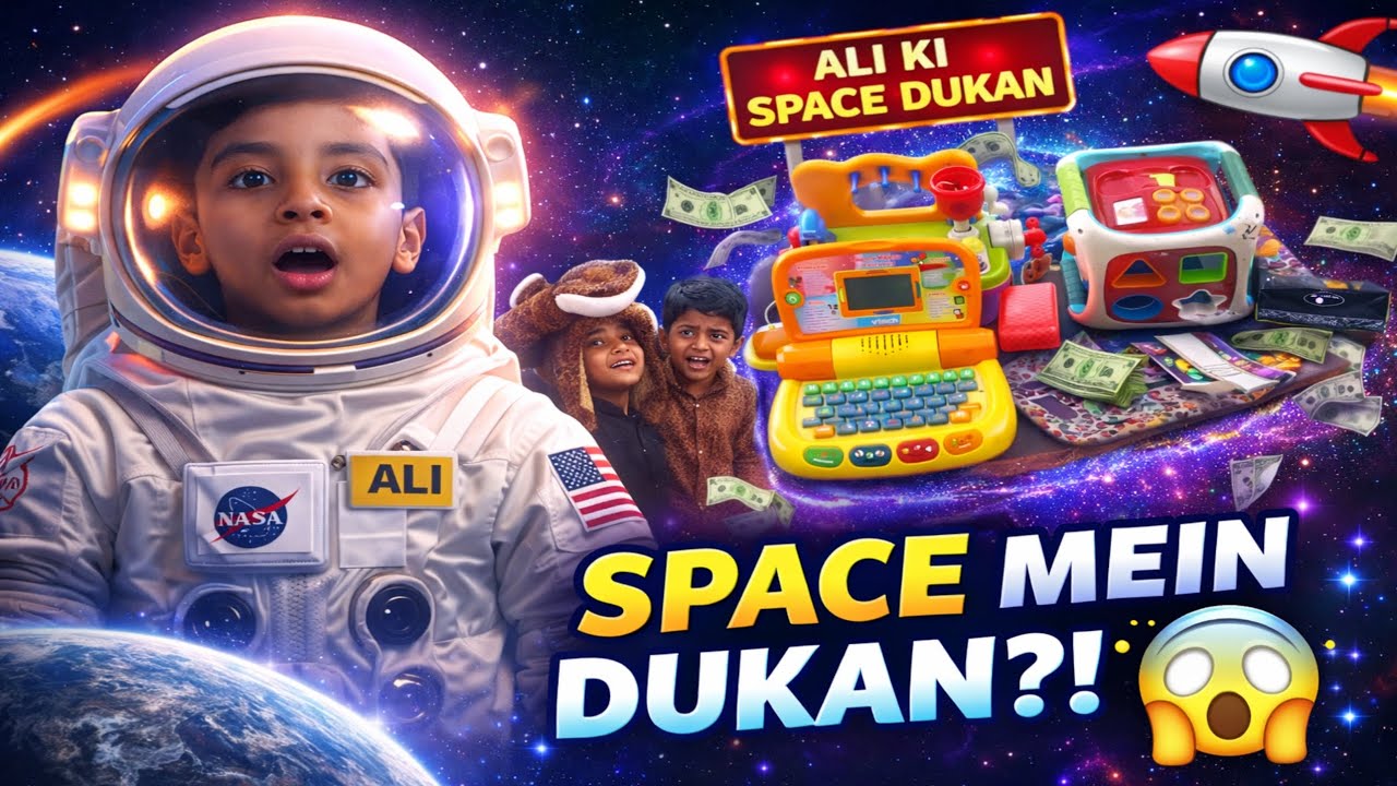 “Ali Gaya Space 🚀 | Space Mein Dukan Khul Gayi 😱 | Funny Kids Adventure ...