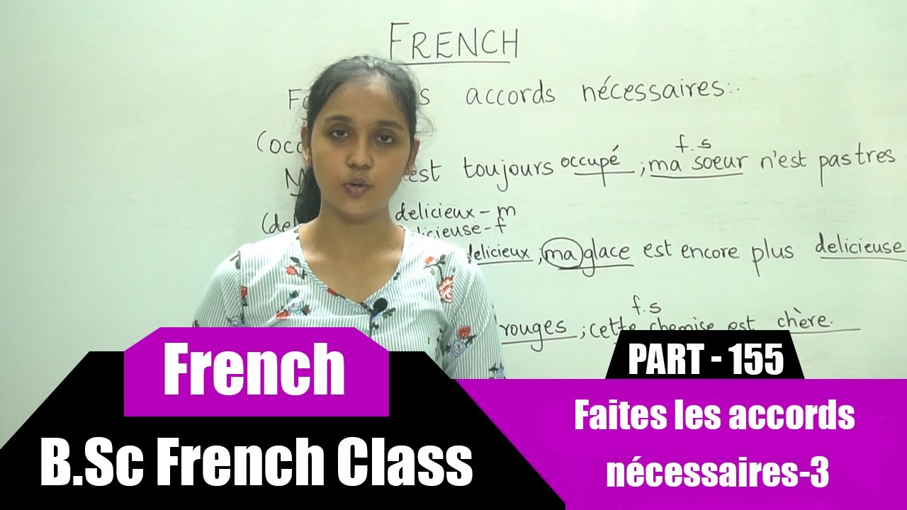 Faites les accords nécessaires -3 | B.Sc French Class Part - 155 ...