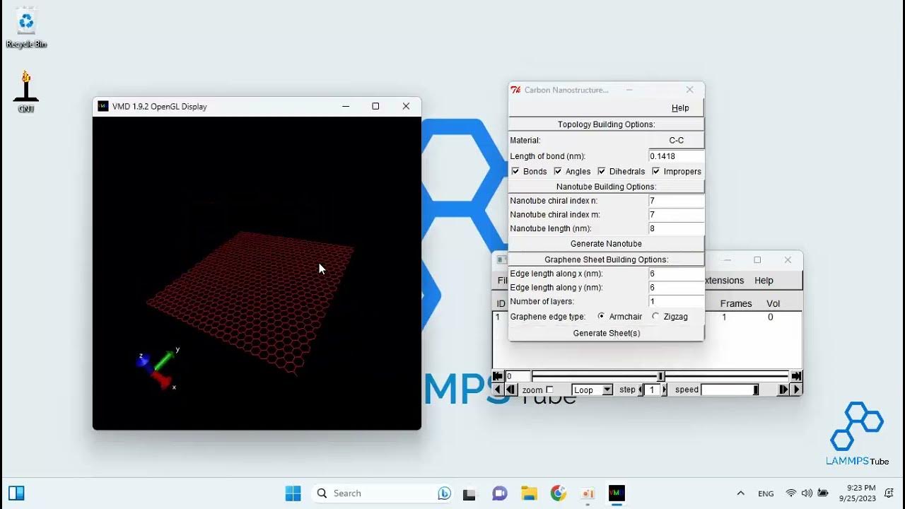 Nanotube And Nanosheet Modeling In Vmd Software Youtube