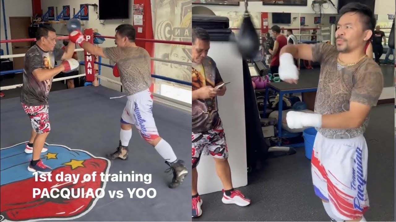 Manny Pacquiao first day training with Jonathan Peñalosa getting ready ...